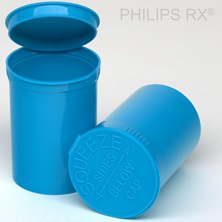 PHILIPS RX® 30 Dram Opaque Aqua Pop Top Containers