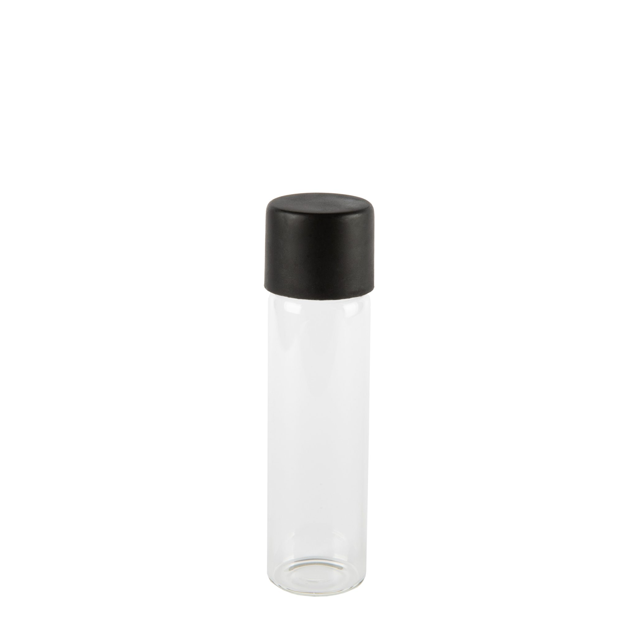 80mm Glass Clear Pre-Roll Tubes w/ Matte Black Caps