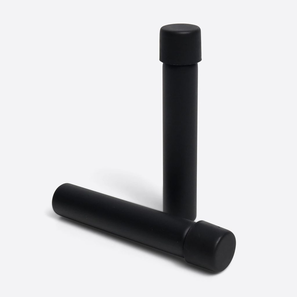 97mm Matte Smooth Black Glass Pre-Roll Tubes with CR Caps USA