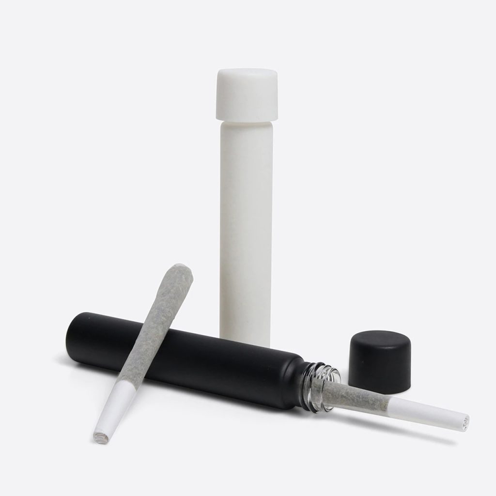 110mm Matte Smooth White Glass Pre-Roll Tubes with CR Caps