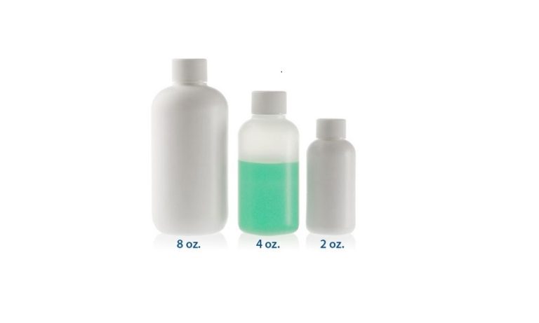 Natural HDPE 24/410 BOSTON ROUND PLASTIC BOTTLES