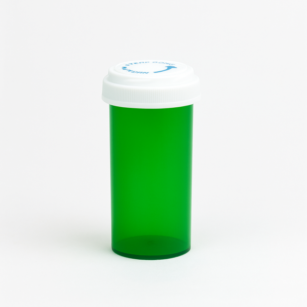 Green Reversible Vials with Vet Caps 30 Dram - 195 Vials/Case