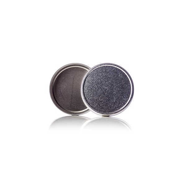 8 oz silver steel flat tin with slip cover lid